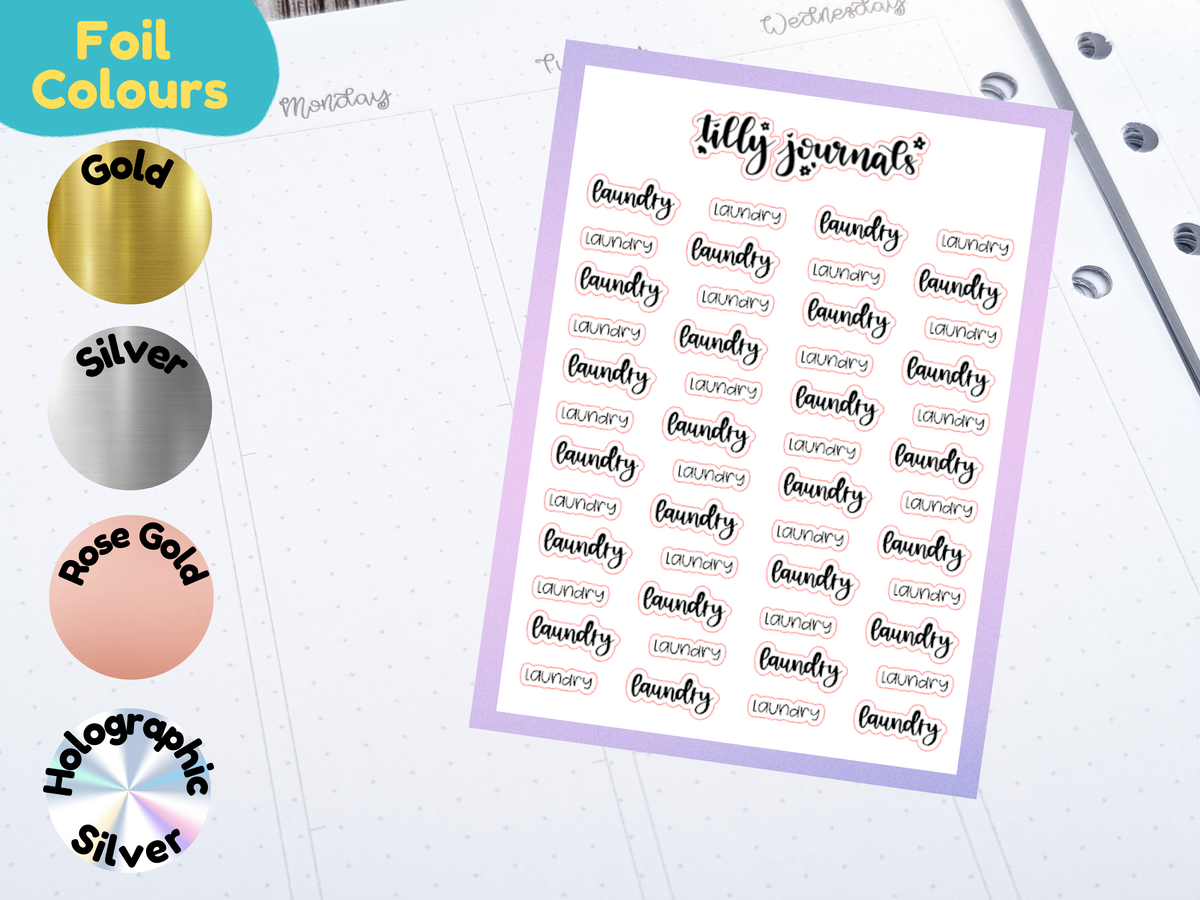 Laundry | Script Stickers – Tilly Journals