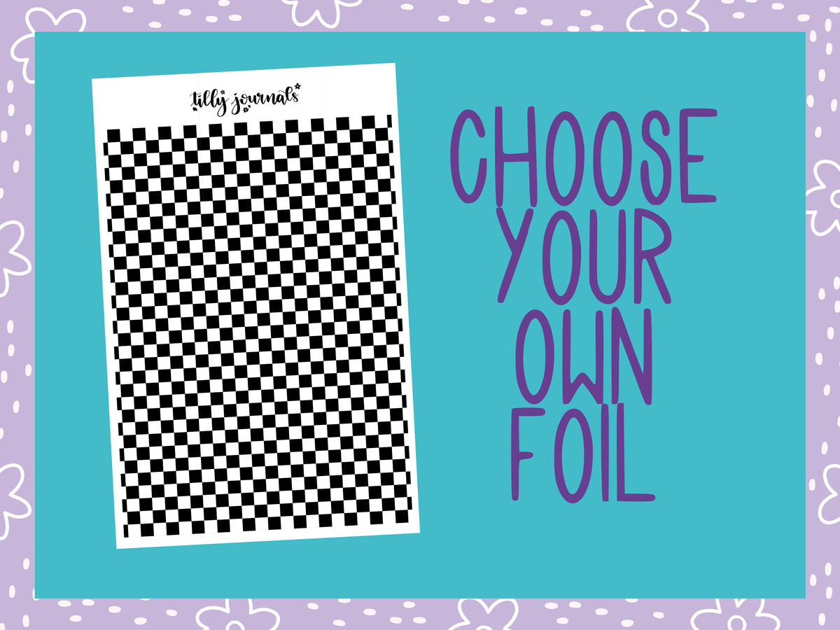Checkerboard Underlays | Header and Full Box Stickers – Tilly Journals